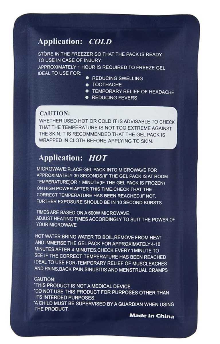 HOT COLD PACK Reusable First Aid Ice Heat Gel Packs Microwaveable Pain ...